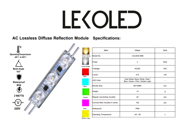 3000K 3030 2W MODÜL LED 220V