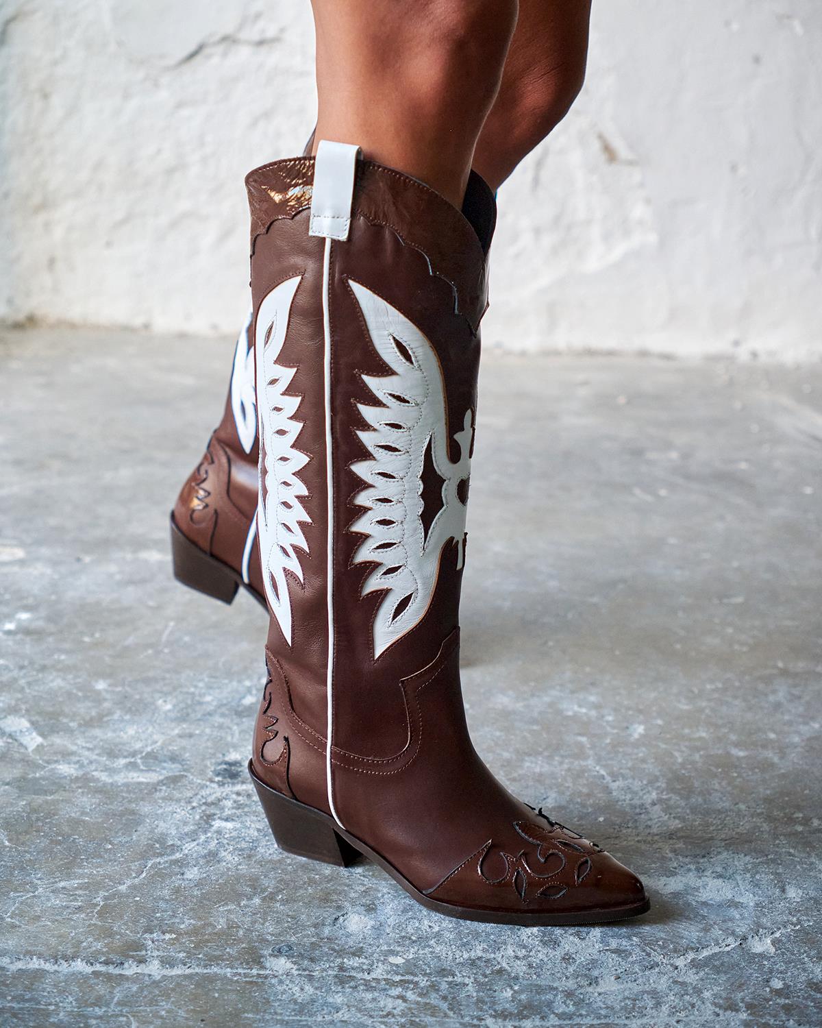 GRİMES KAHVE DERİ KOVBOY ÇİZME