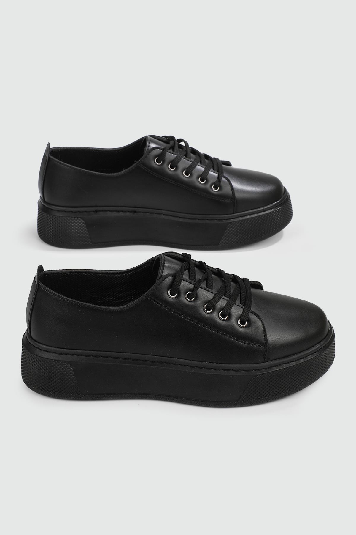 WanettiOrtapedik Taban Günlük Rahat Siyah Kadın Ayakkabı 24-611 | Ayakkabı City