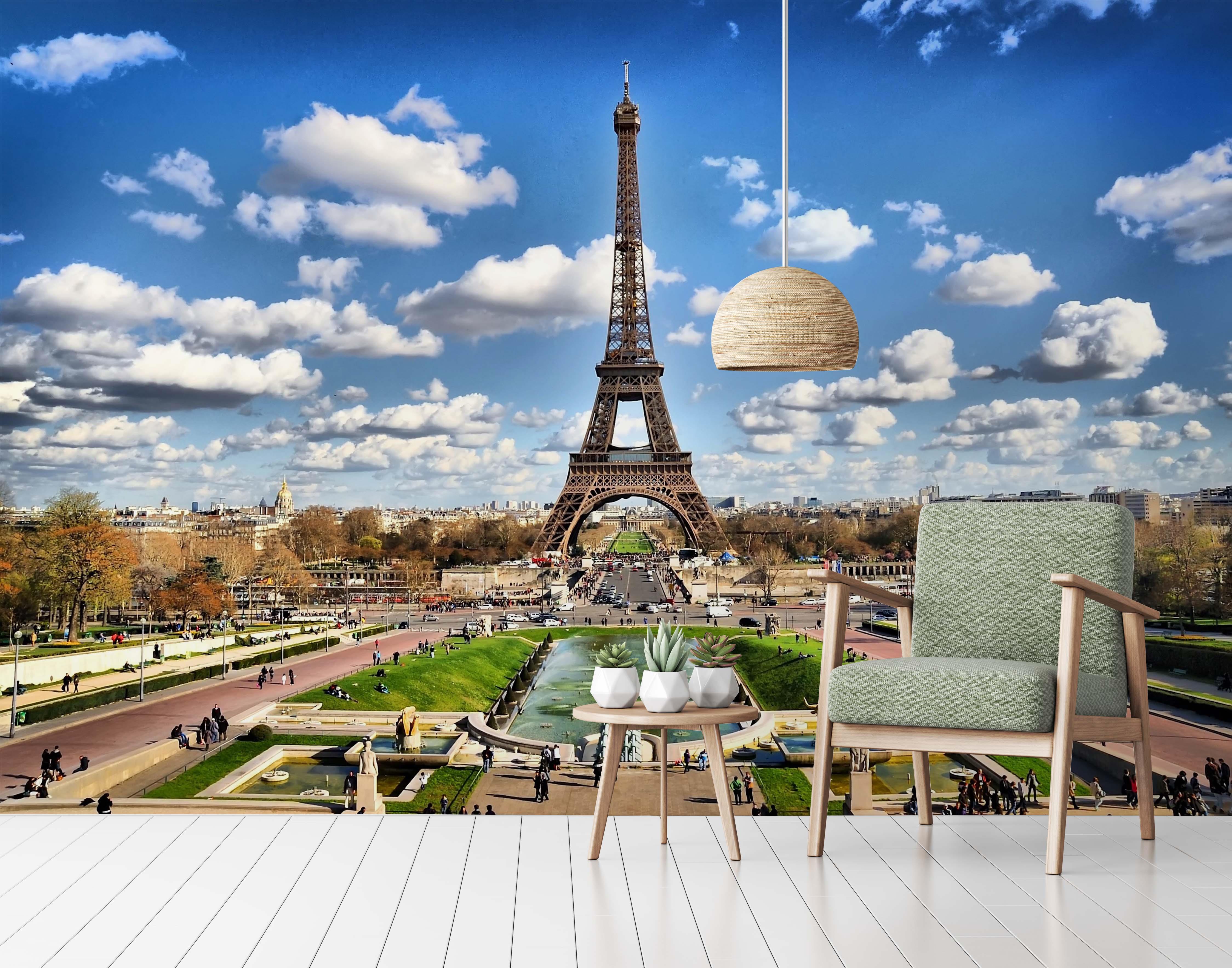 Paris Eyfel Kulesi Paris Şehir Manzara Duvar Kağıdı