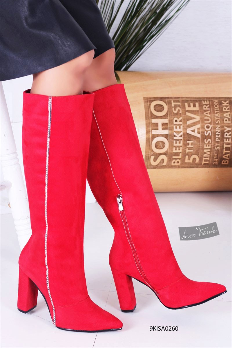 Diz Altı Taşlı Çizme