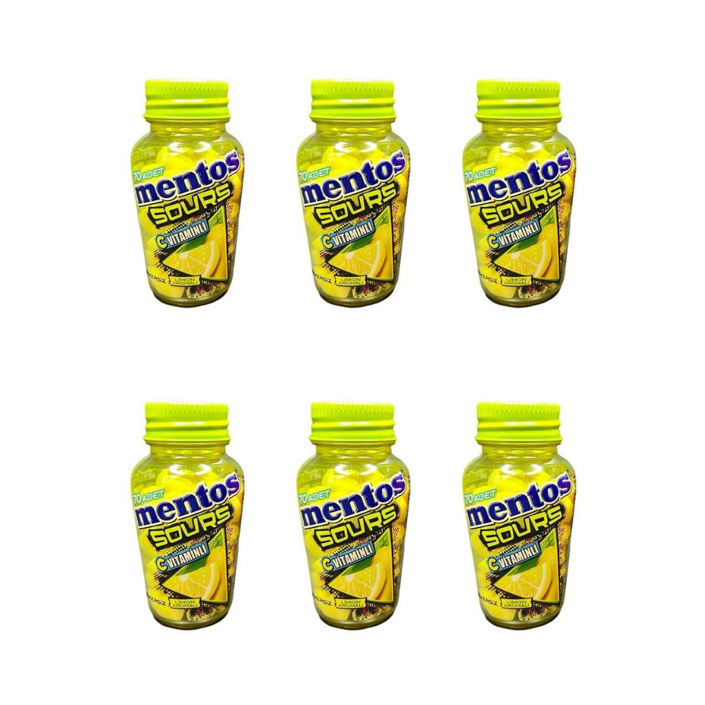 Mentos Sours Limon Aromalı C Vitaminli Tablet Şekerleme 49 g x 6 Adet