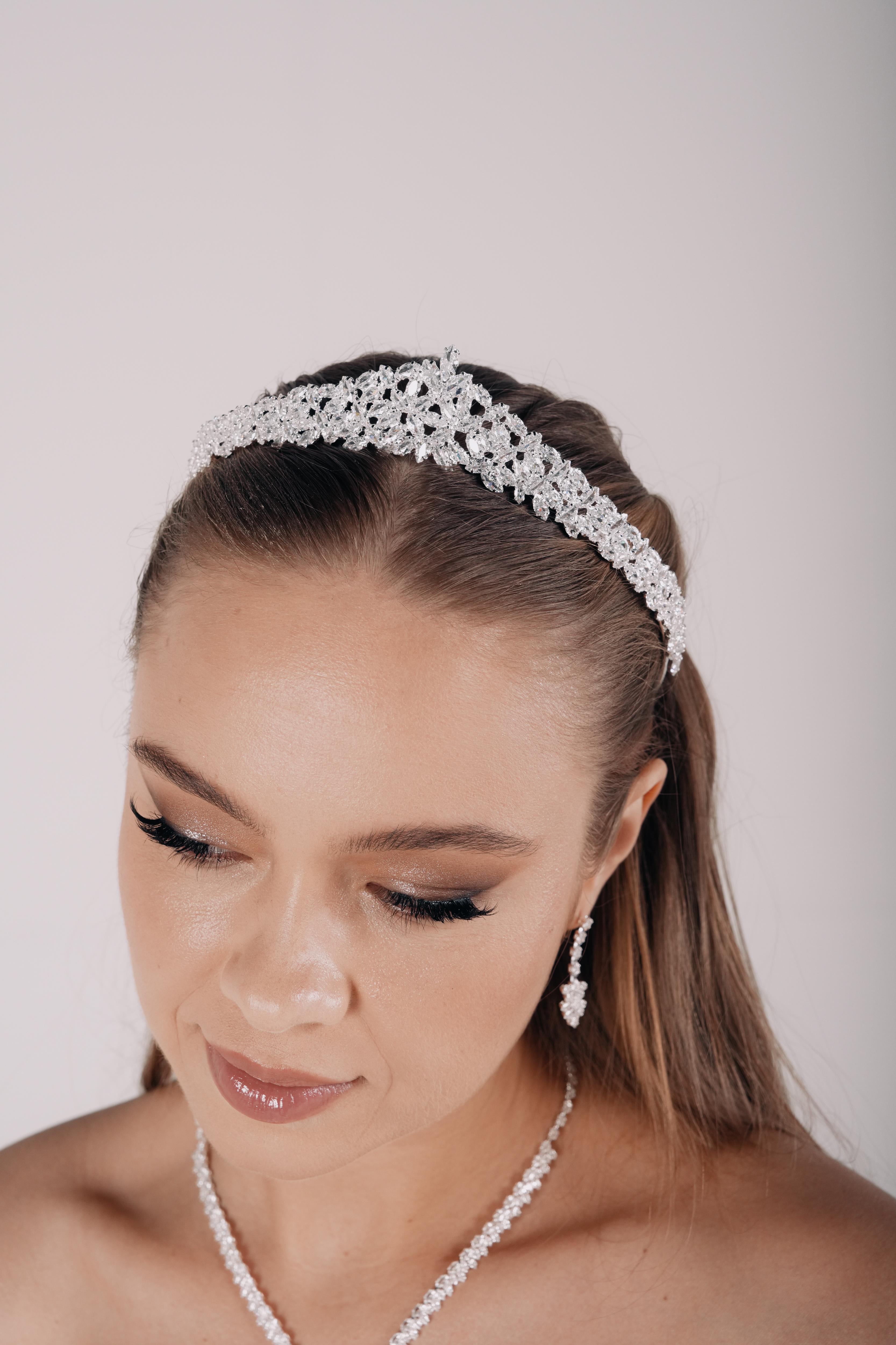 zirkon taşlı gelin tacı