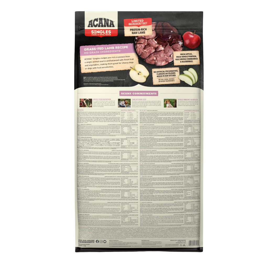 Acana Singles Grass-Fed Lamb Kuzulu Tahılsız Köpek Maması 17 kg |Cabukmama