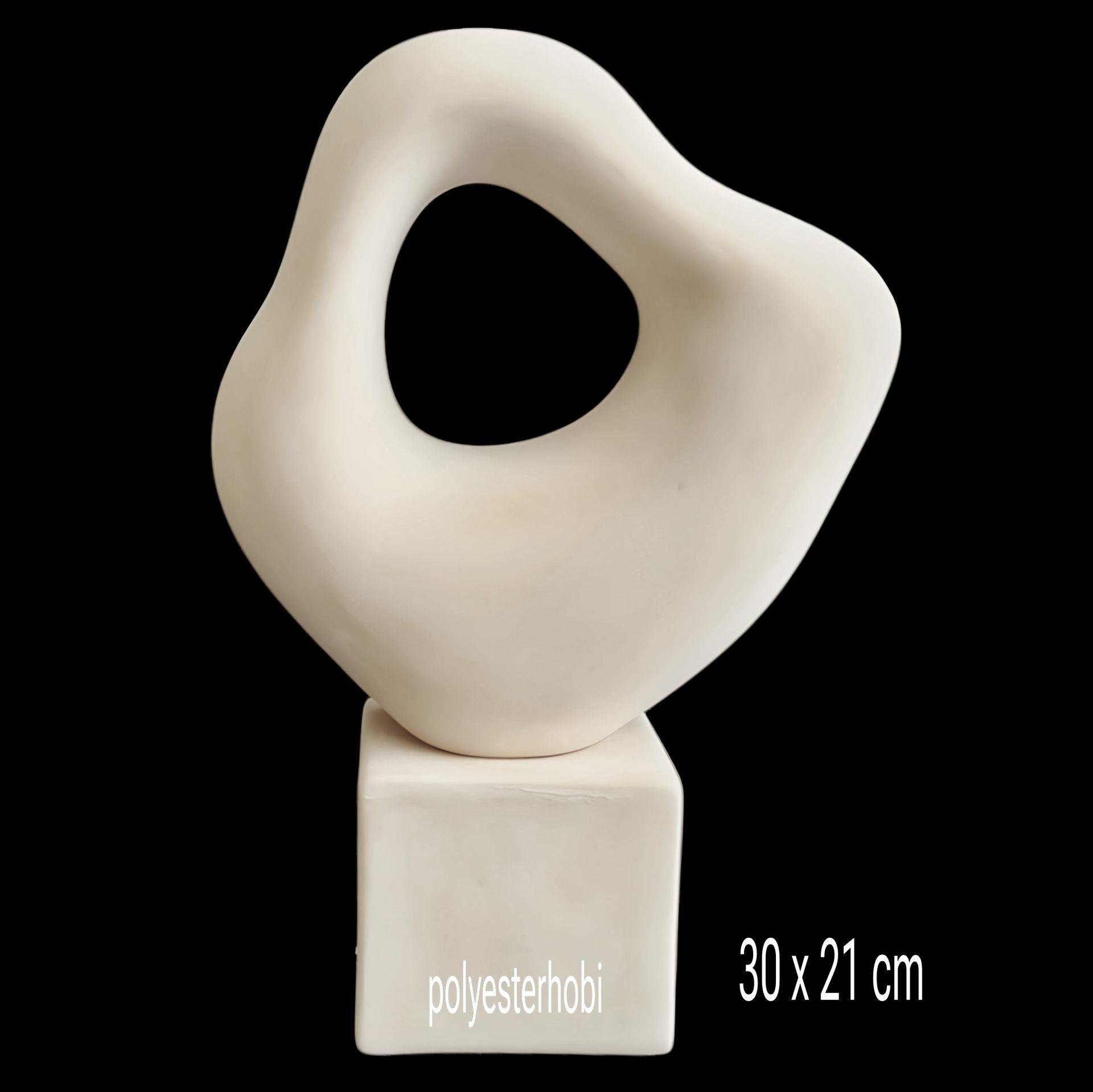 SC 072 - Soyut Modern Amorf Ham Seramik Dekoratif Obje | Polyester Hobi