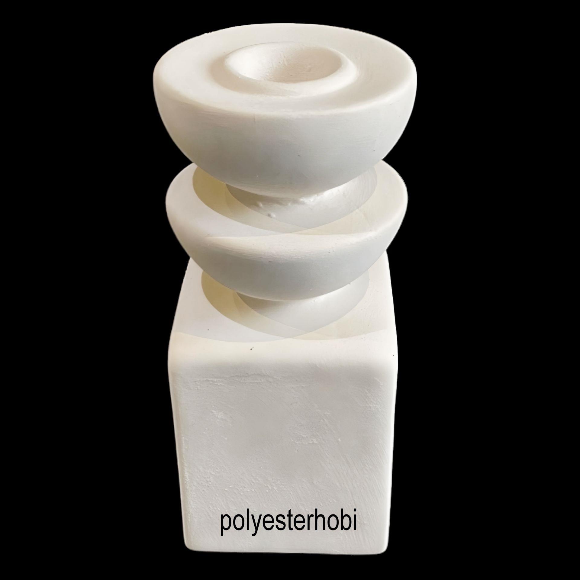 SC 66 - Modern Mumluk Şamdan Ham Seramik Dekoratif Obje