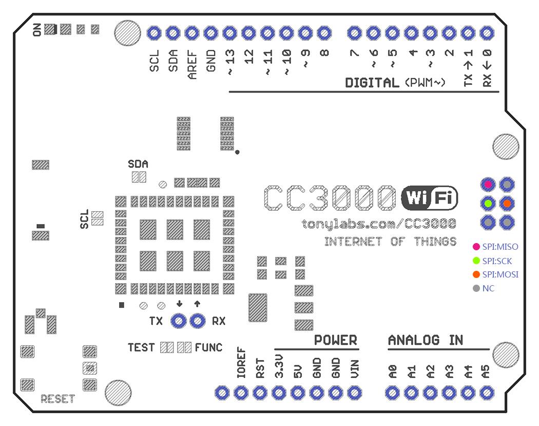 Arduino CC3000 WiFi Shield - Arduino Shield - Adafruit Ürün