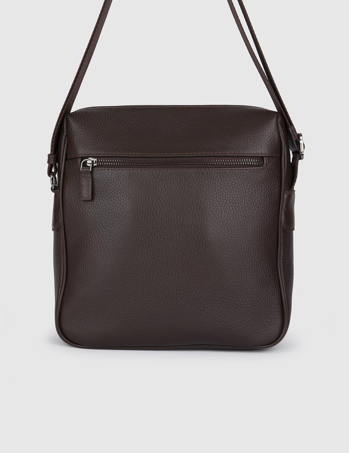 Claral коричневая флотер кожаная мужская сумка через плечо - İLVİ