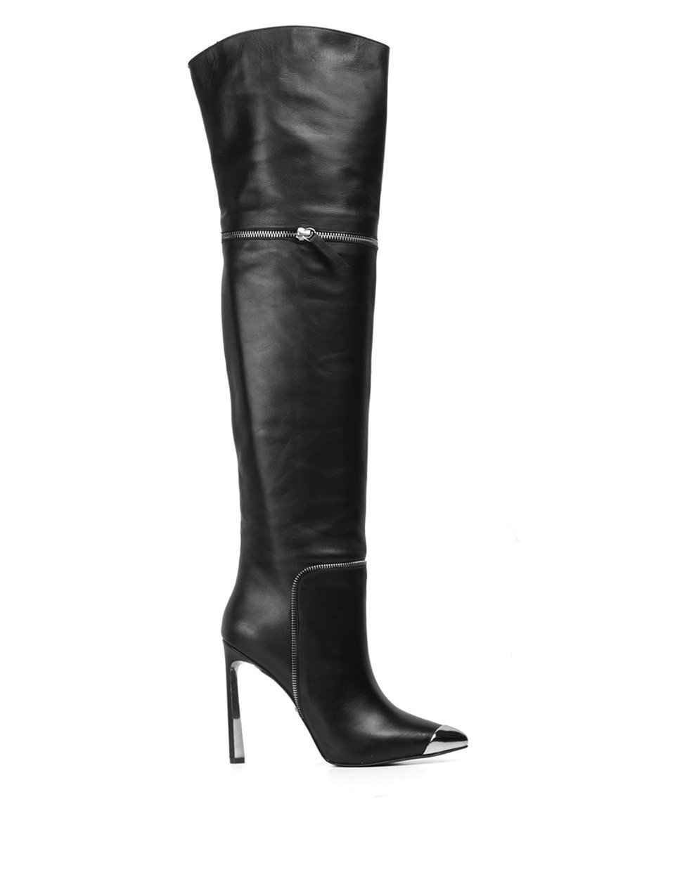 Venera Women's High Boot Black Leather - İLVİ