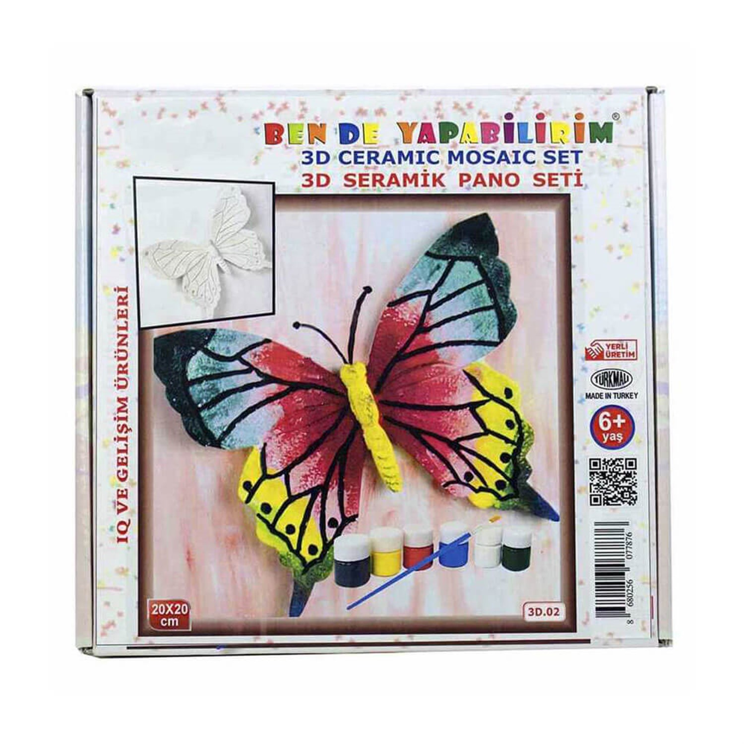Seramik Boyama Seti 3D kelebek | Okularenkkat.com