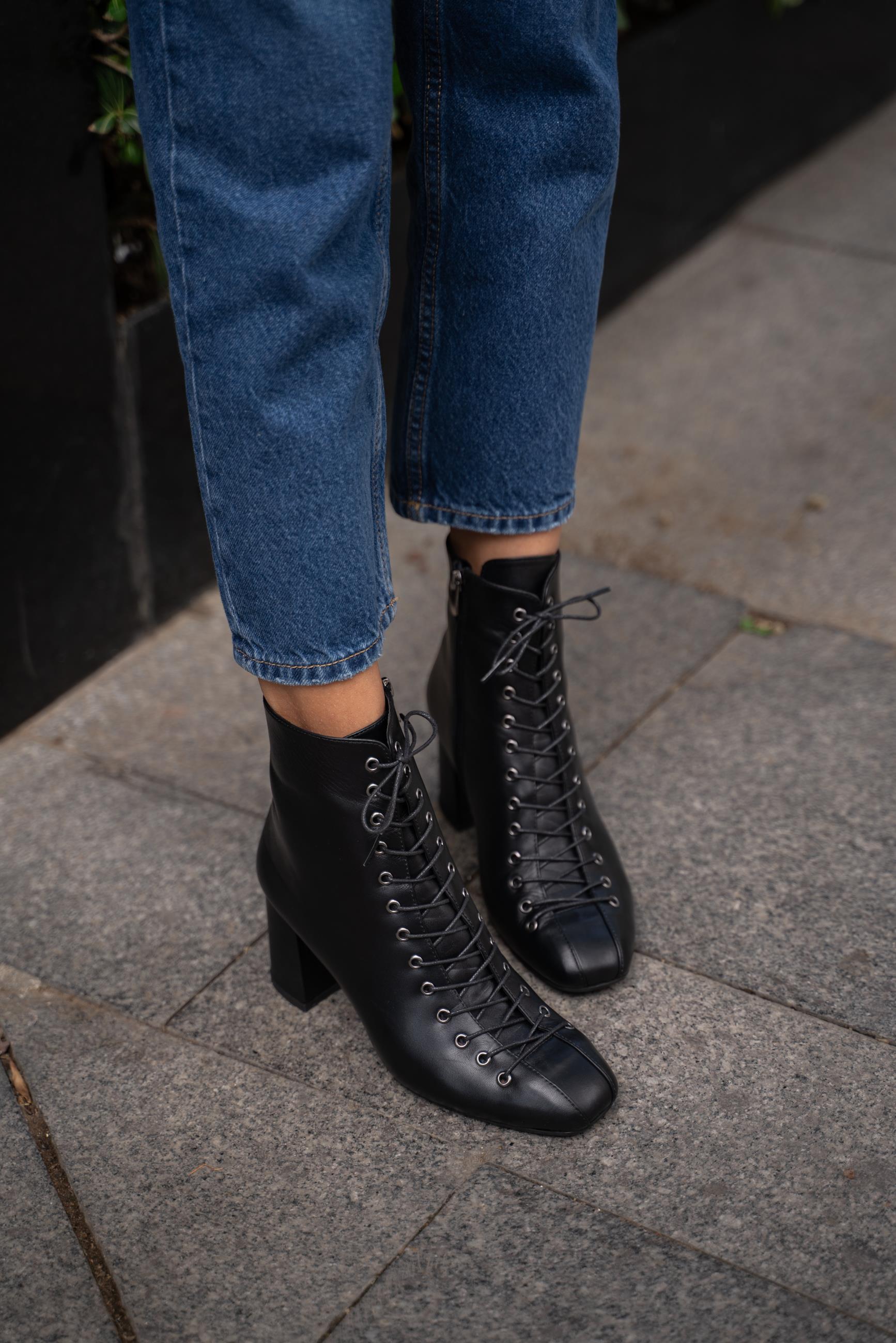 Gigi Siyah Hakiki Deri Bot Satın Al | Ece'nin Butiği