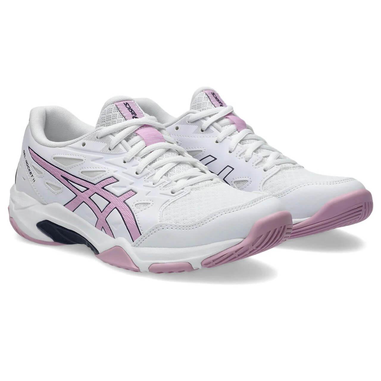 Asics Gel-Rocket 11 Kadın Spor Ayakkabı - Beyaz / Pembe