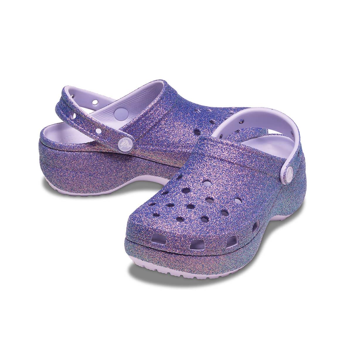 Crocs Platform Irid Glitter Clog W Kadın Terlik - Mor