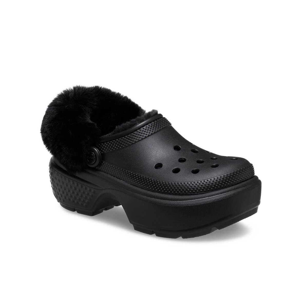 Crocs Stomp Lined Clog Kadın Terlik - Siyah
