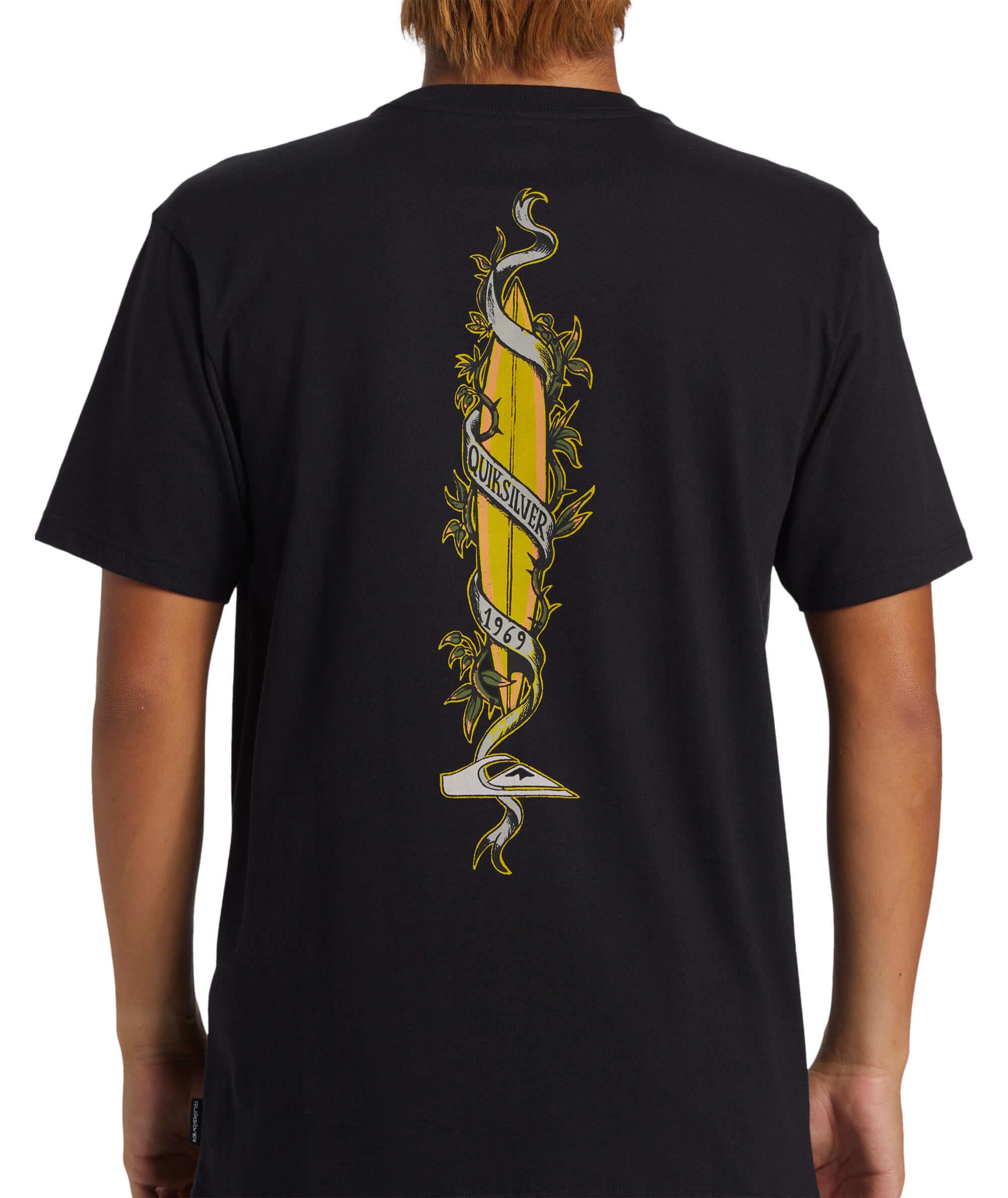 Quiksilver Step Up Mor SS Erkek T-Shirt - Siyah