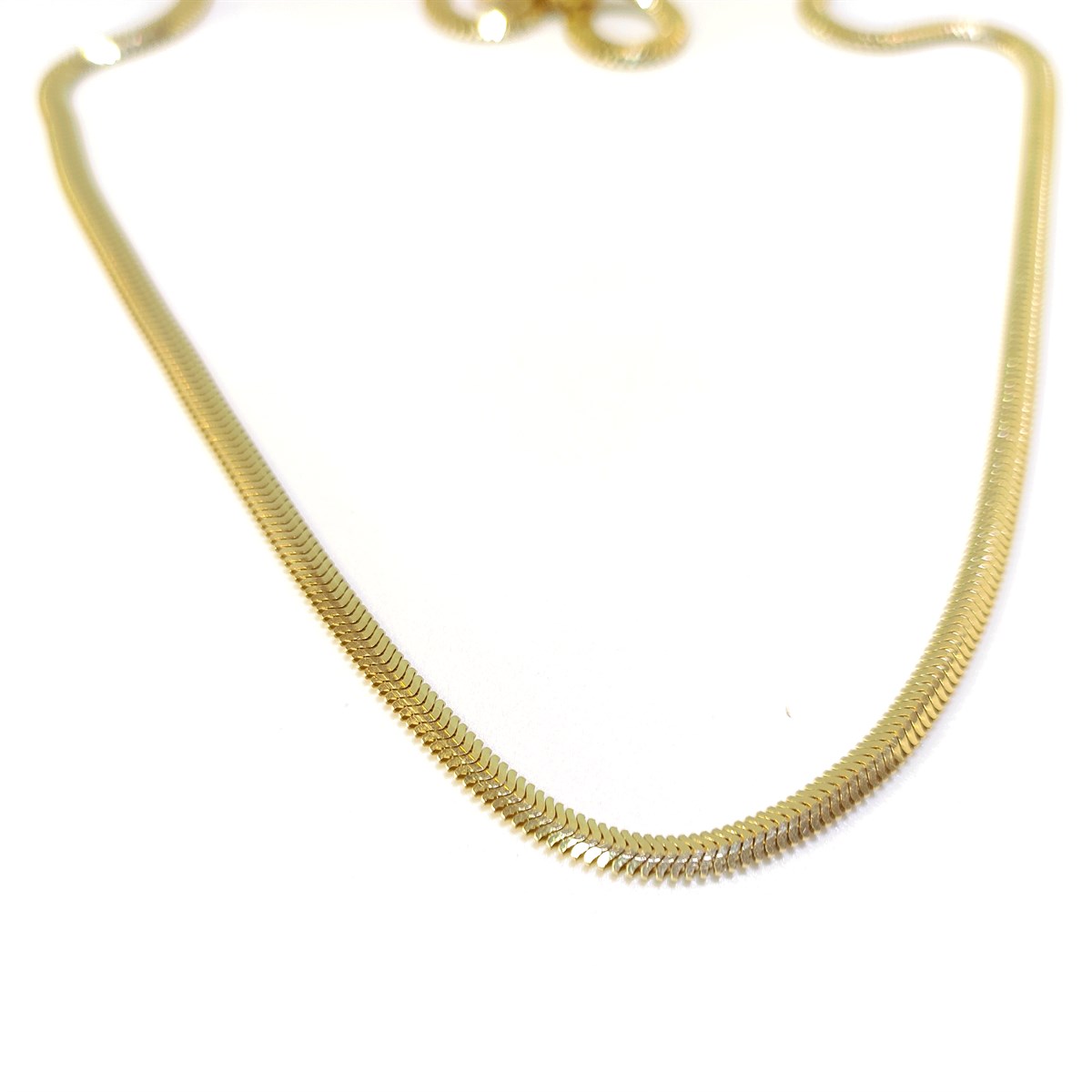 55cm 3.4mm Tombul Balık Sırtı Zincir 14 Ayar Altın HD VİDEOLU