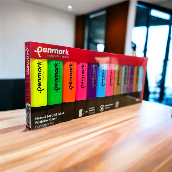 Penmark 12'li Neon Simli Fosforlu Kalem Seti