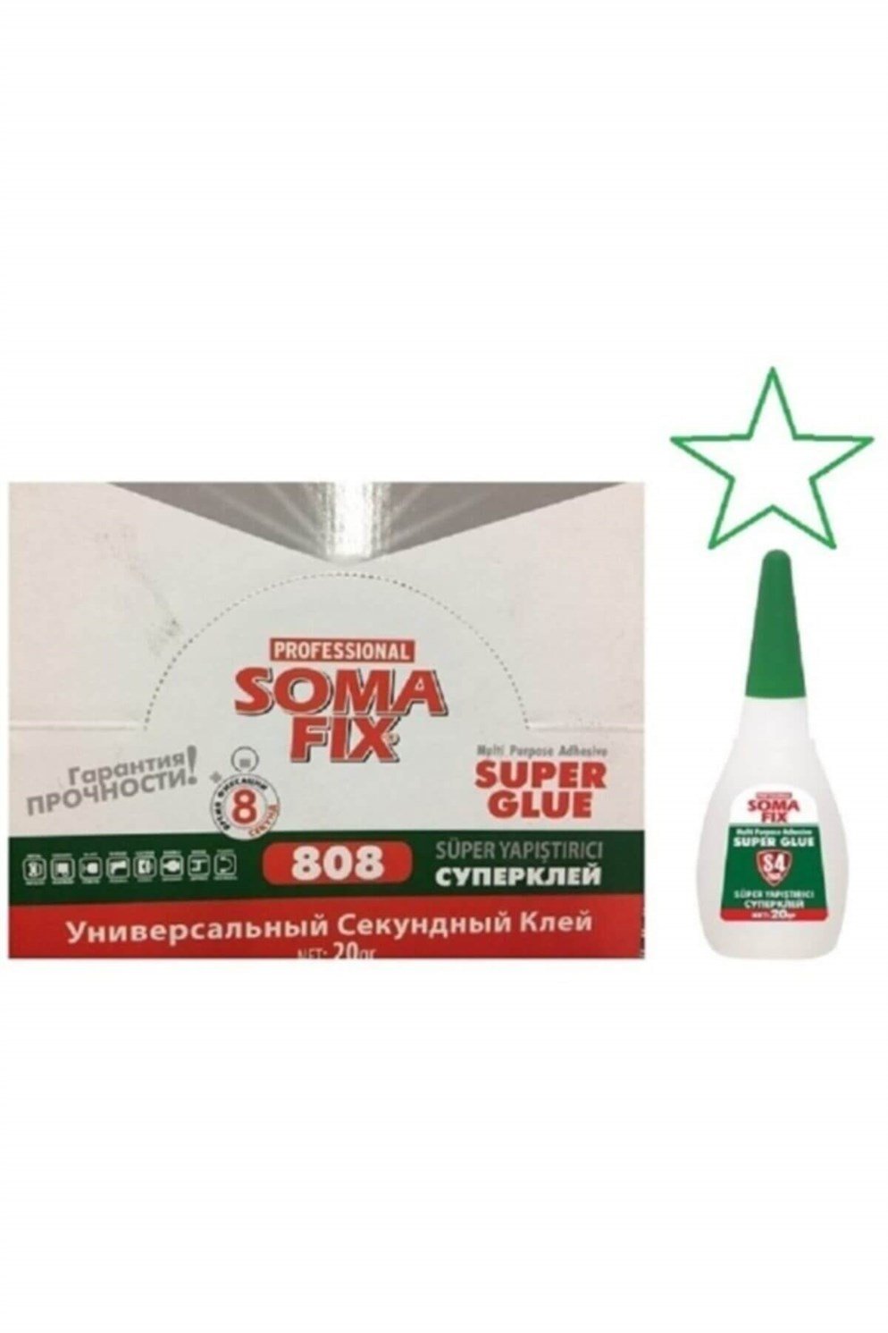 Somafix 50 Adet Süper Hızlı Japon Yapıştırıcı Ahşap Cam Metal Seramik Tahta