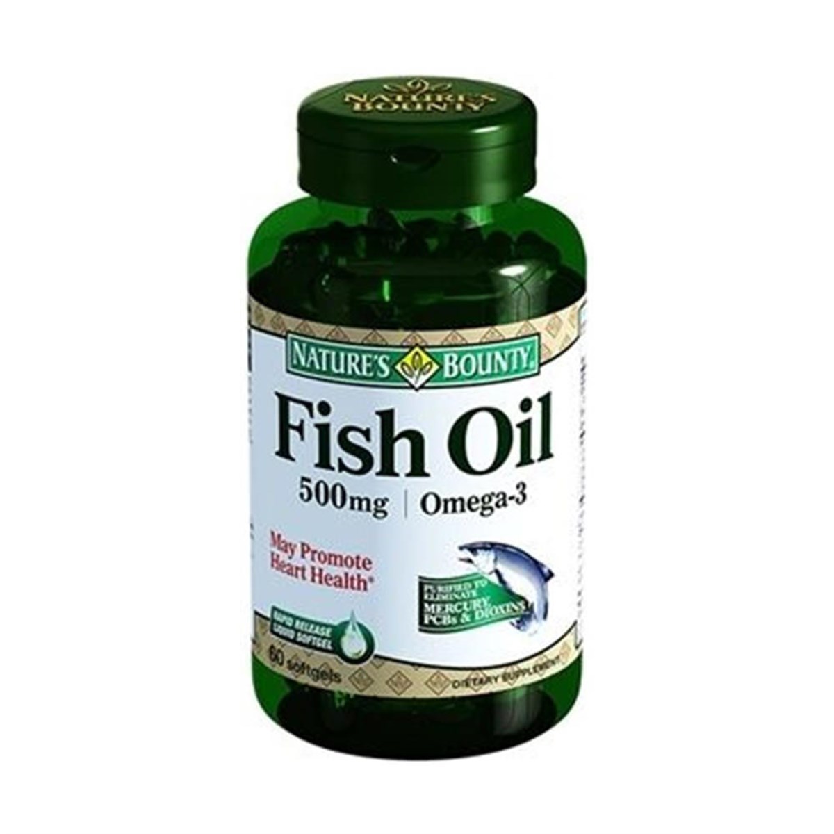 Nature's Bounty Fish Oil 500 mg Omega-3 60 Softgel