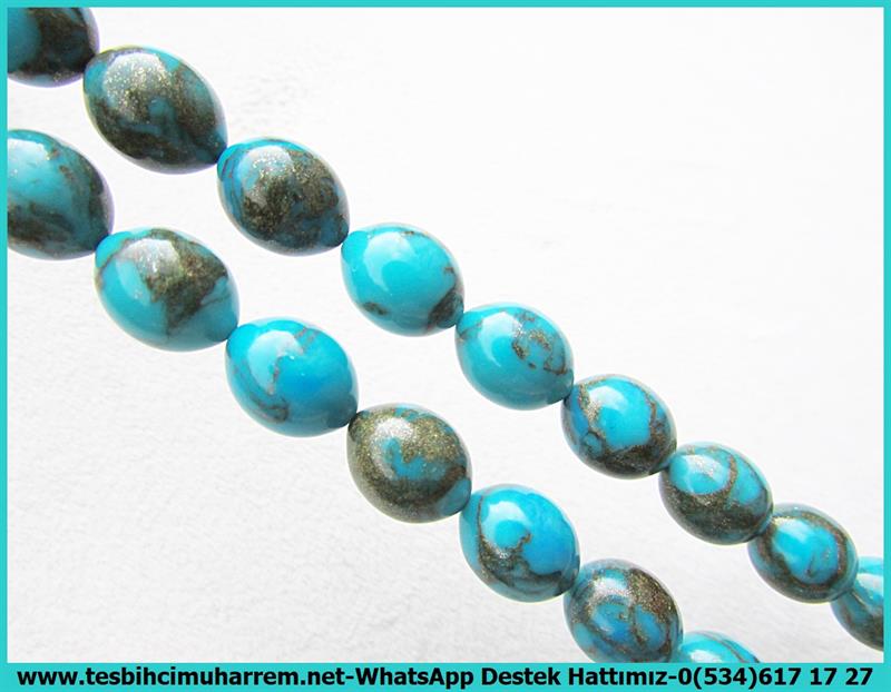 Firuze Renk Sırlı Beyzi Kesim Arizona Dreams Stone Tesbih Taş Tespih ...