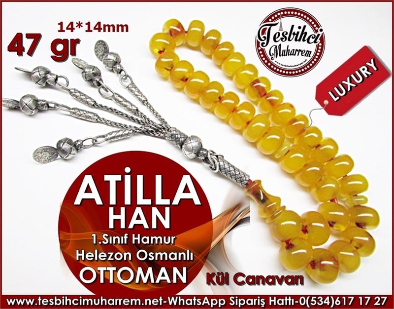 Teker Model Helezon Damar Sarı 14x14 mm Osmanlı Sıkma Kehribar Tesbih ...