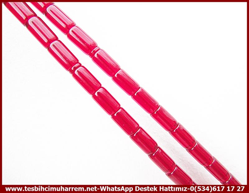 Tespih Eski Katalin Koyu Kırmızı Yumuşak Kesme Uğur Böceği Tesbih