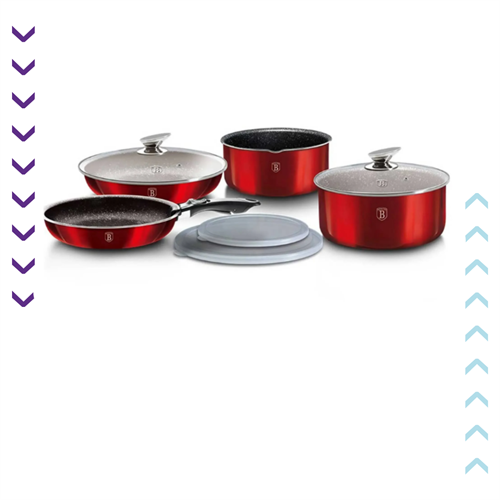 Berlinger Haus 9 Adet Tencere Seti Metallic Line Burgundy Edition