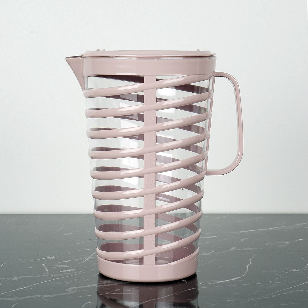 Spiral Sürahi 2.5 Lt, Ölçekli Şeffaf Su Ve Meşrubat Sürahisi