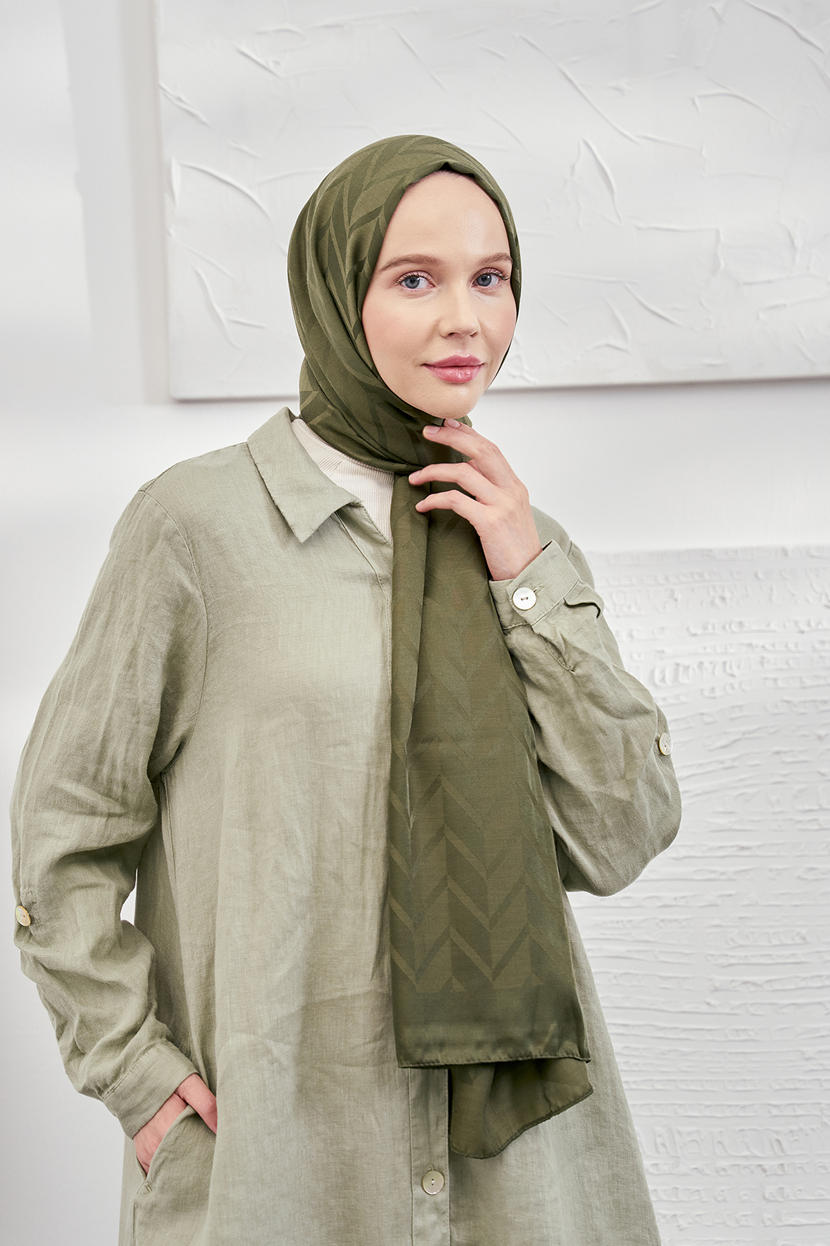 İTALYAN JAKAR ZİGZAG DESEN ŞAL - ARMANDA