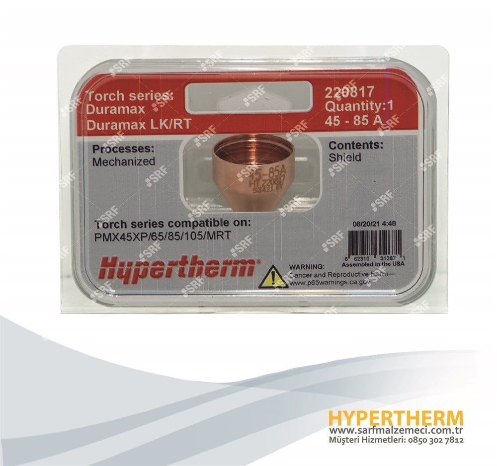 Orijinal Hyperherm® 220817 Shield 45 - 85A