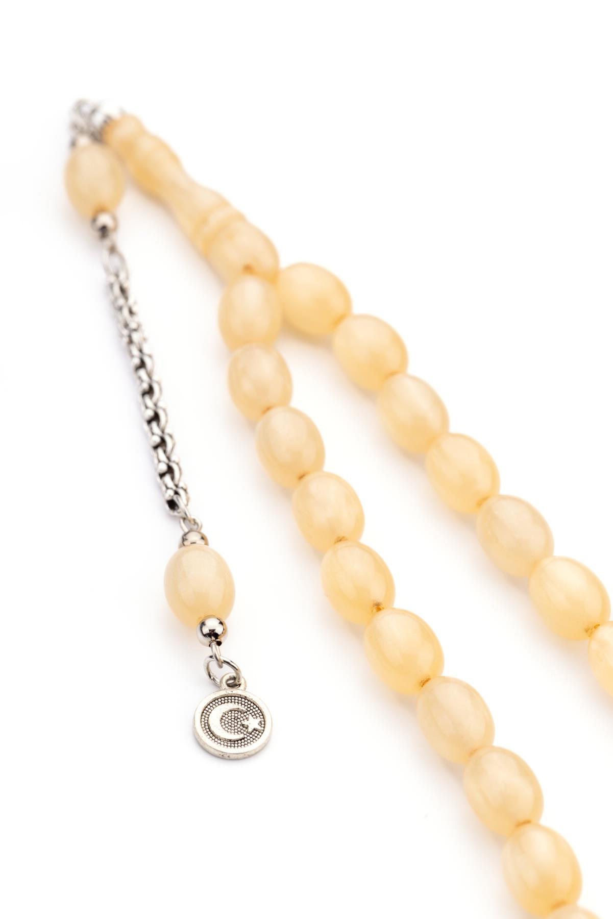 Krem Neon Renk Toz Kehribar Tesbih - TesbihKenti