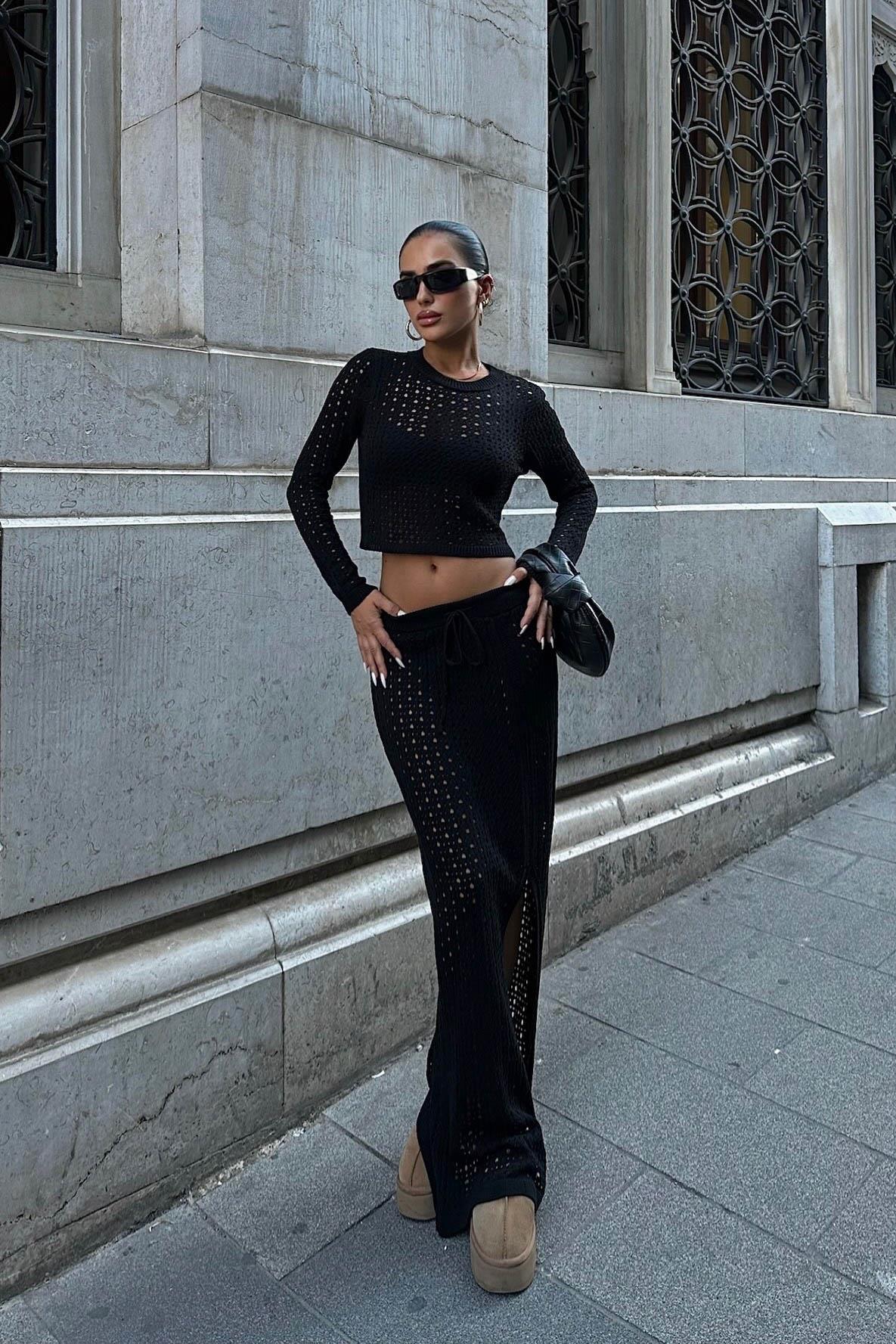 Macey Crochet Crop Set 9882