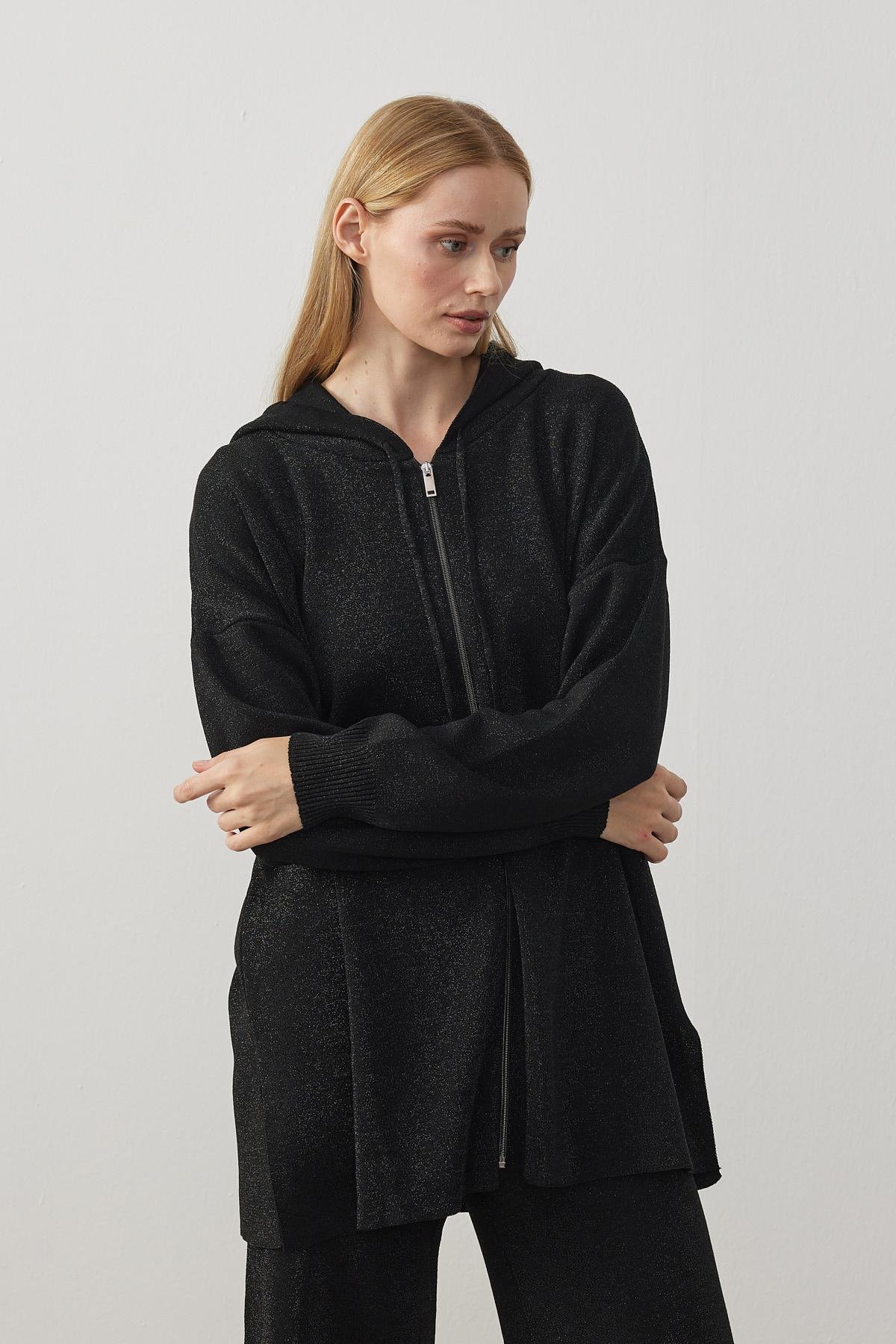 Leah Simli Triko Takım - Siyah