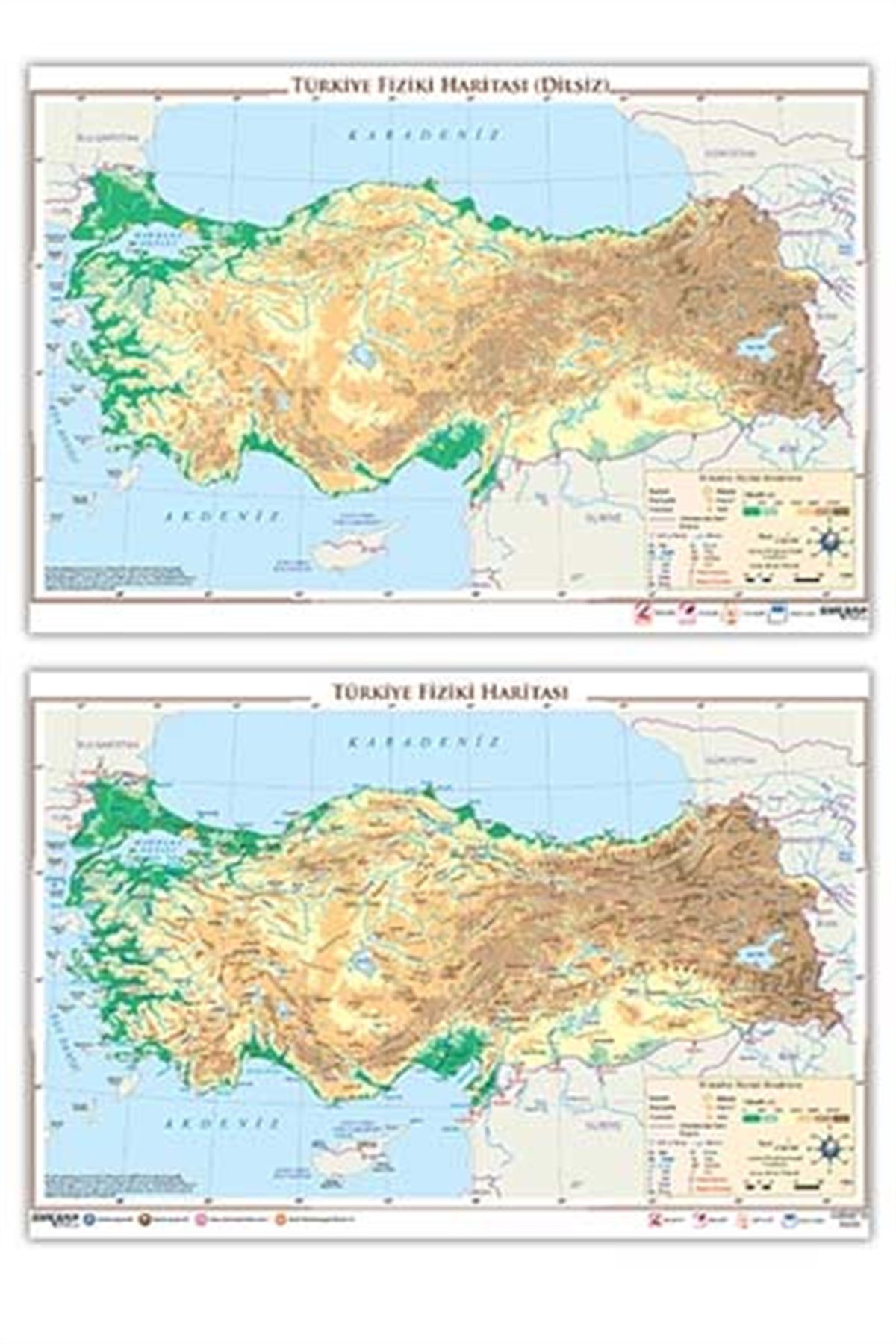 Fiziki Harita Nedir HARİTA: Türkiye Fiziki Kabartma Haritası, Yatay