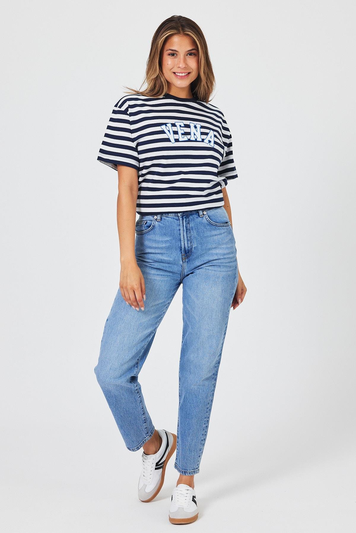 Kad n Petra Sky Blue Boyfriend Jean Pantolon
