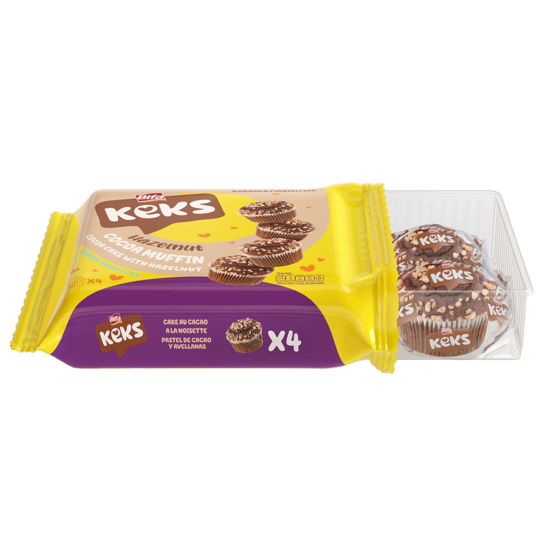 Bifa Keks Muffin Kek Fındıklı Kakaolu 200 gr x 2 adet