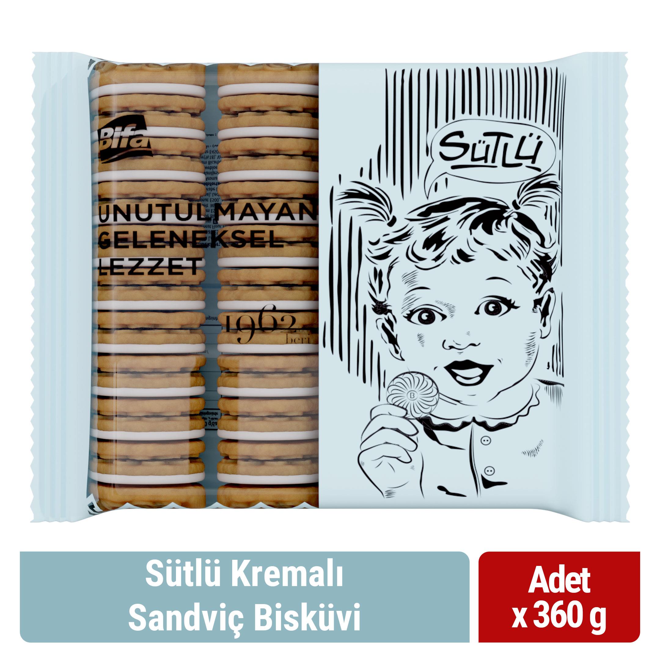 Bifa Nostalji Sütlü Kremalı Sandviç Bisküvi 360 gr
