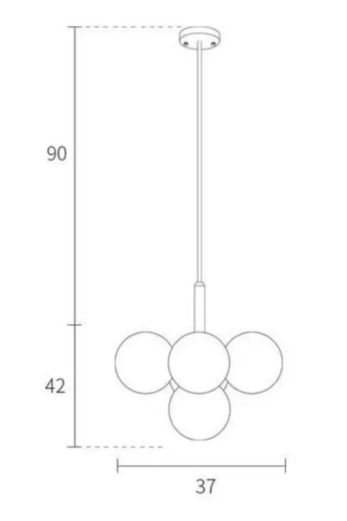 Modern Avize Glop Balon Camlı Cloudy Avize Eskitme Gold Sarı Şık ...