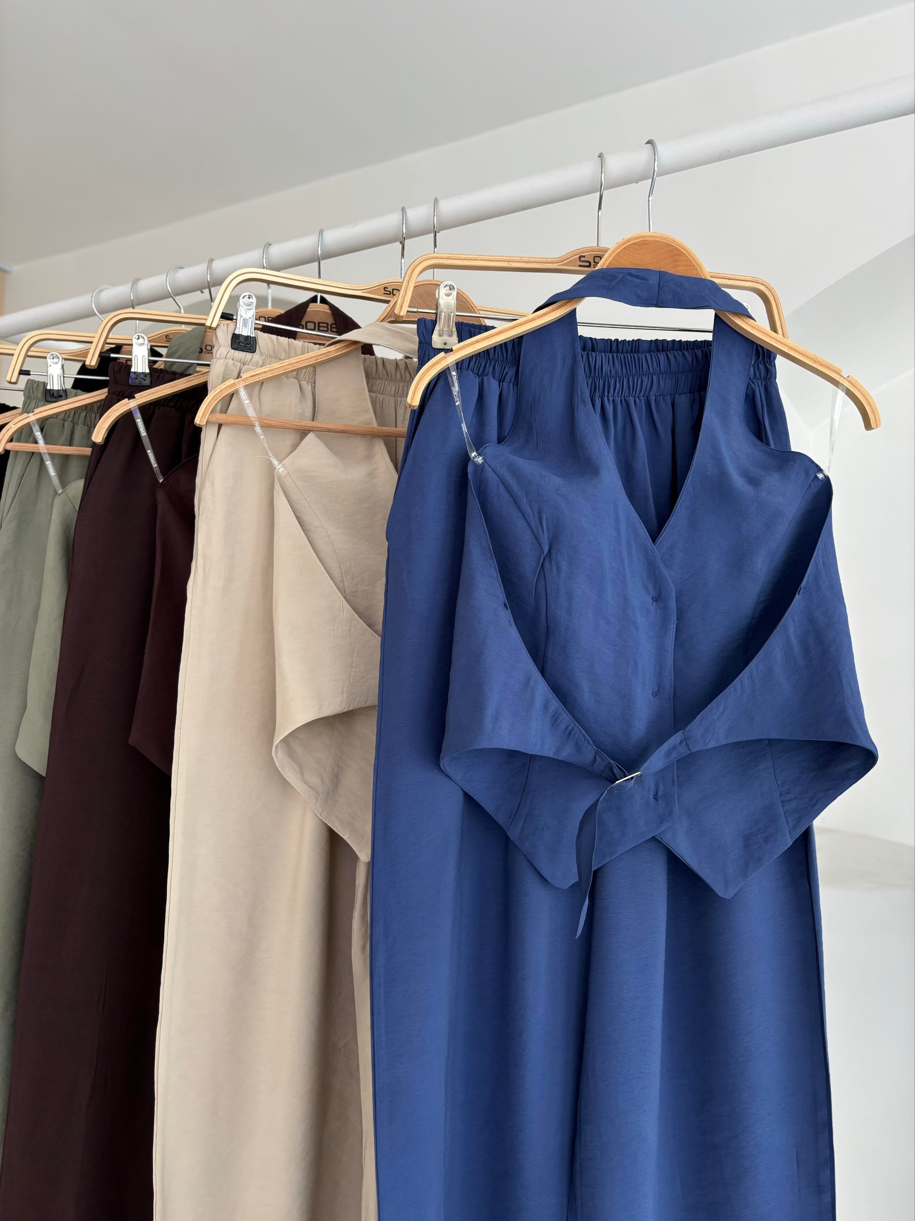 Halter Neck Vest Modal Suit 10144