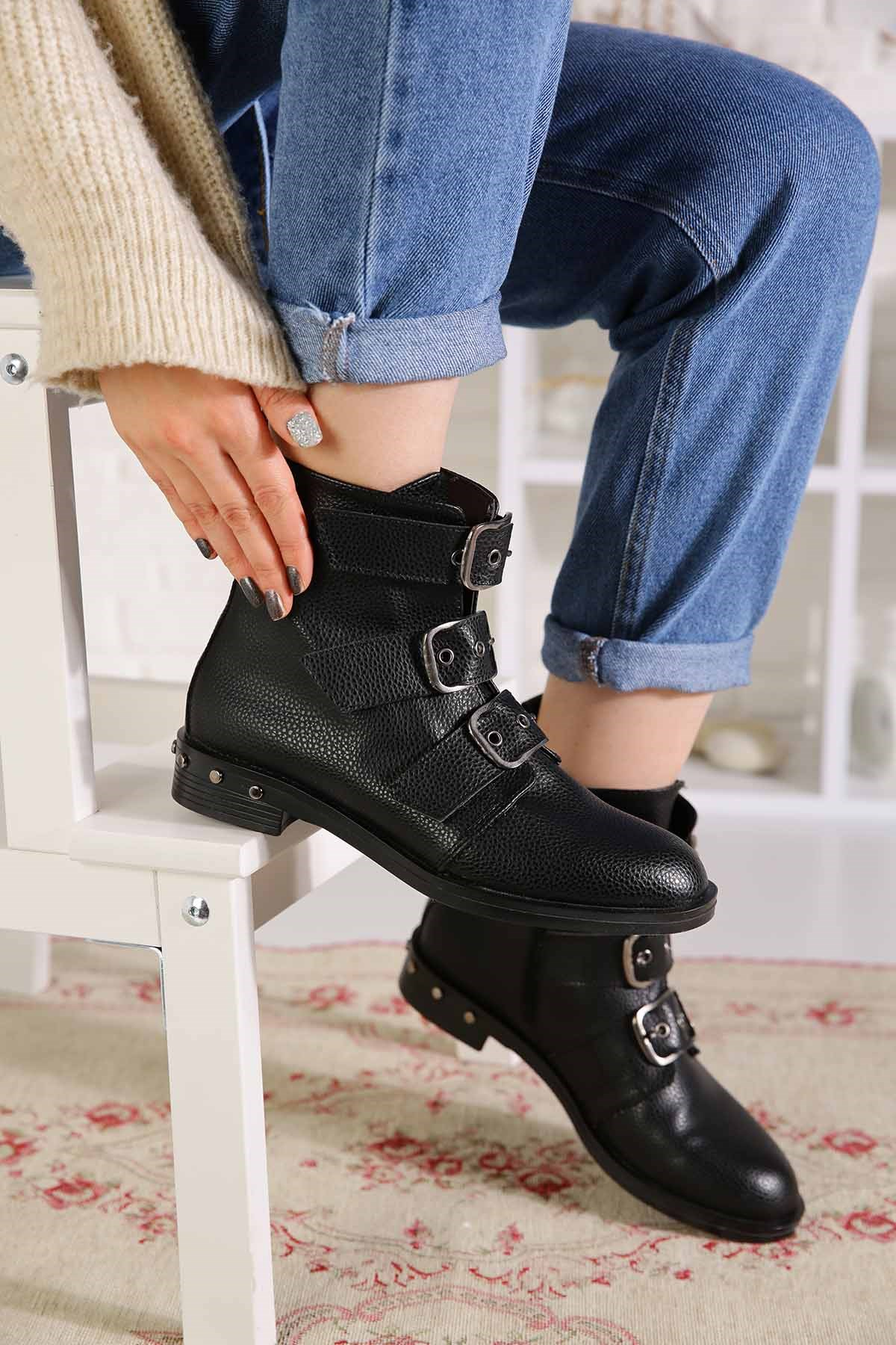 Bayan Bot - 1805 SİYAH ROLAX