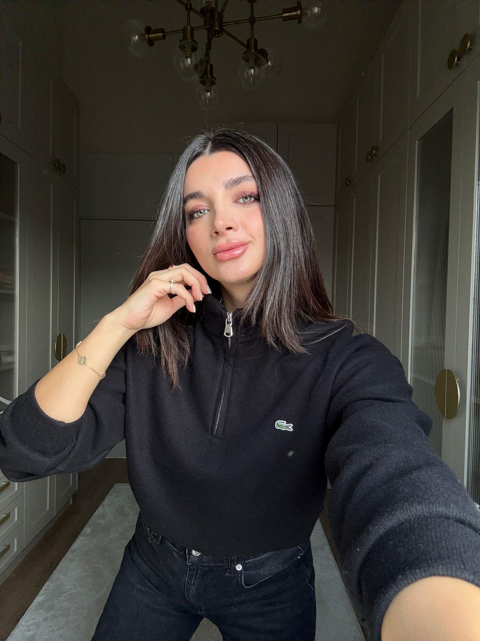 Siyah Fermuar Detaylı logolu Marka Model Sweat