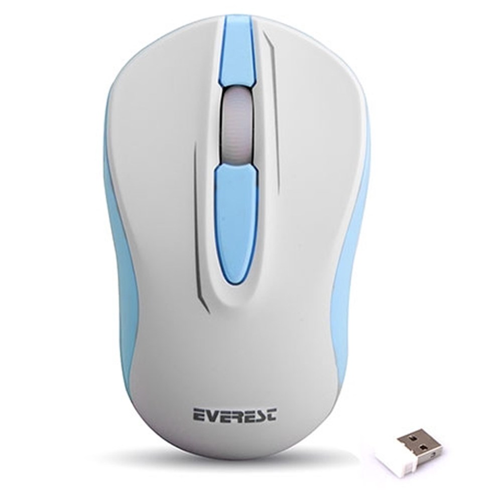 Everest DLM-380 Beyaz/Mavi Optik Kablosuz Mouse