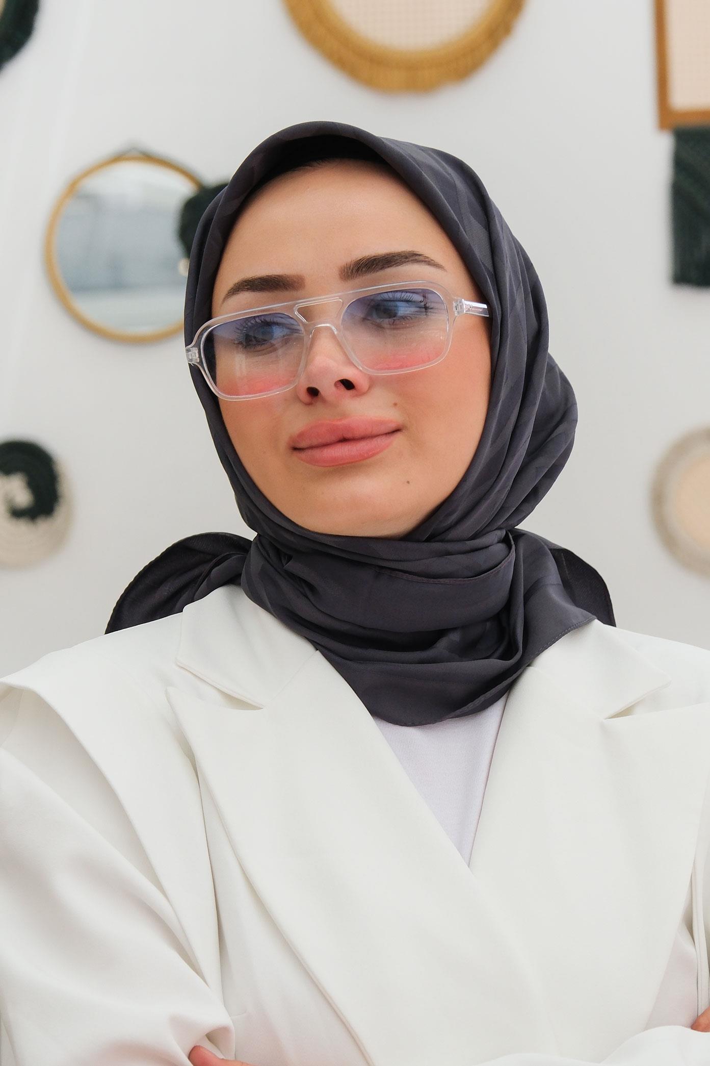 Dama Desen Eşarp Antrasit