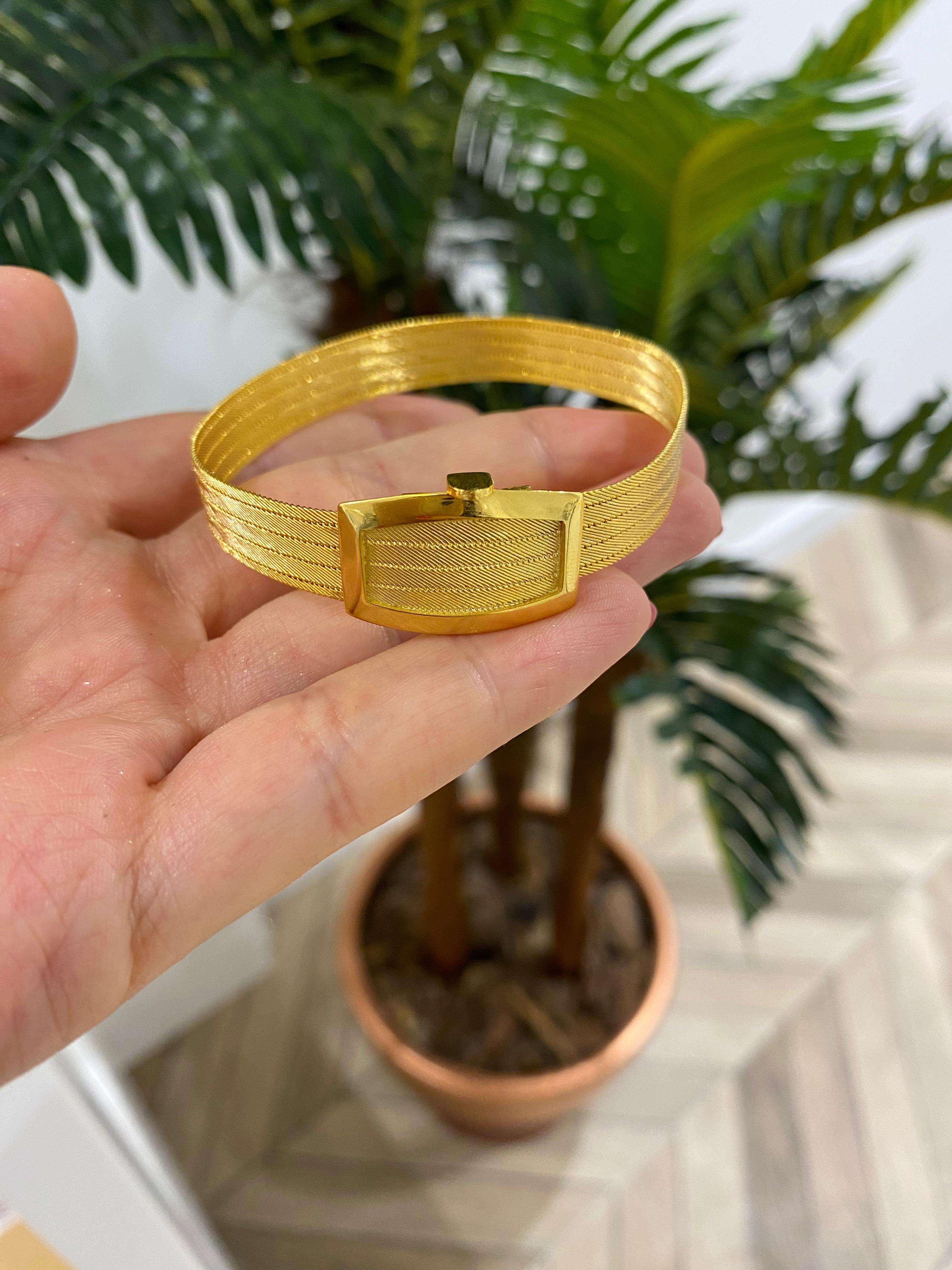 Kadın 14 K Altın 5 Sıra Hasır Bileklik (18 CM)- Best My Silver