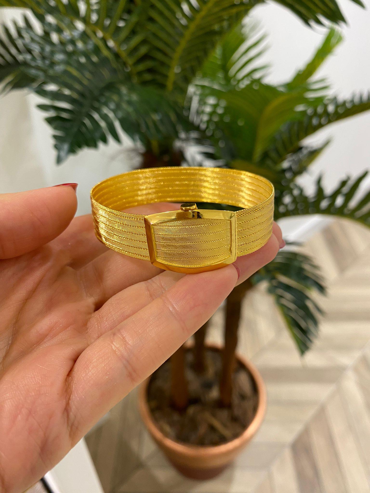 Kadın 14 K Altın 7 Sıra Hasır Bileklik (17 CM) - Best My Silver