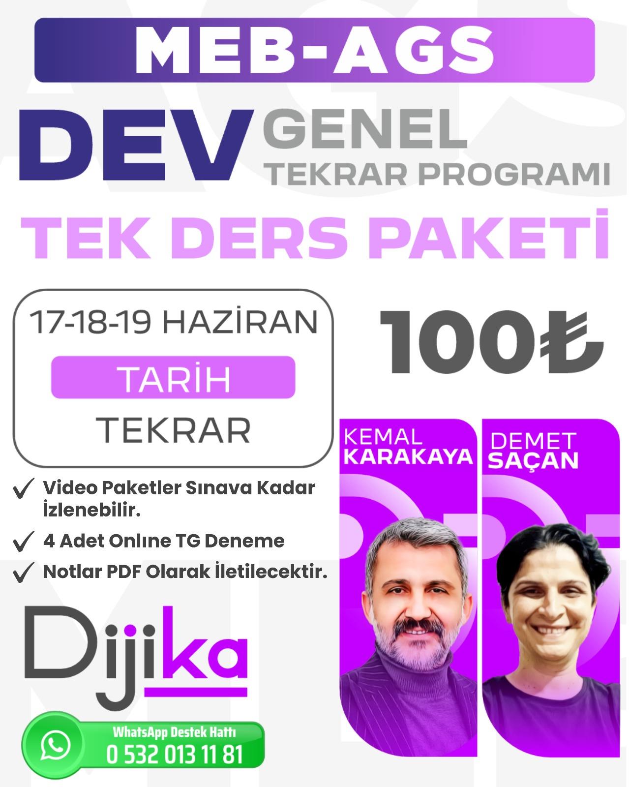 MEB - AGS DEV GENEL TEKRAR KAMPI TARİH TEK DERS PAKETİ