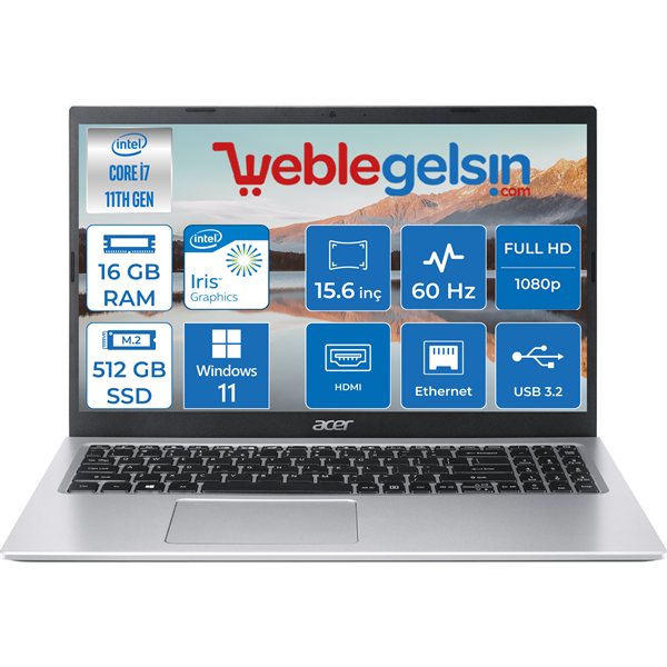 Acer Aspire 3 A300 Intel Core i7 1165G7 16GB 512GB SSD Intel® Iris® Xe ...