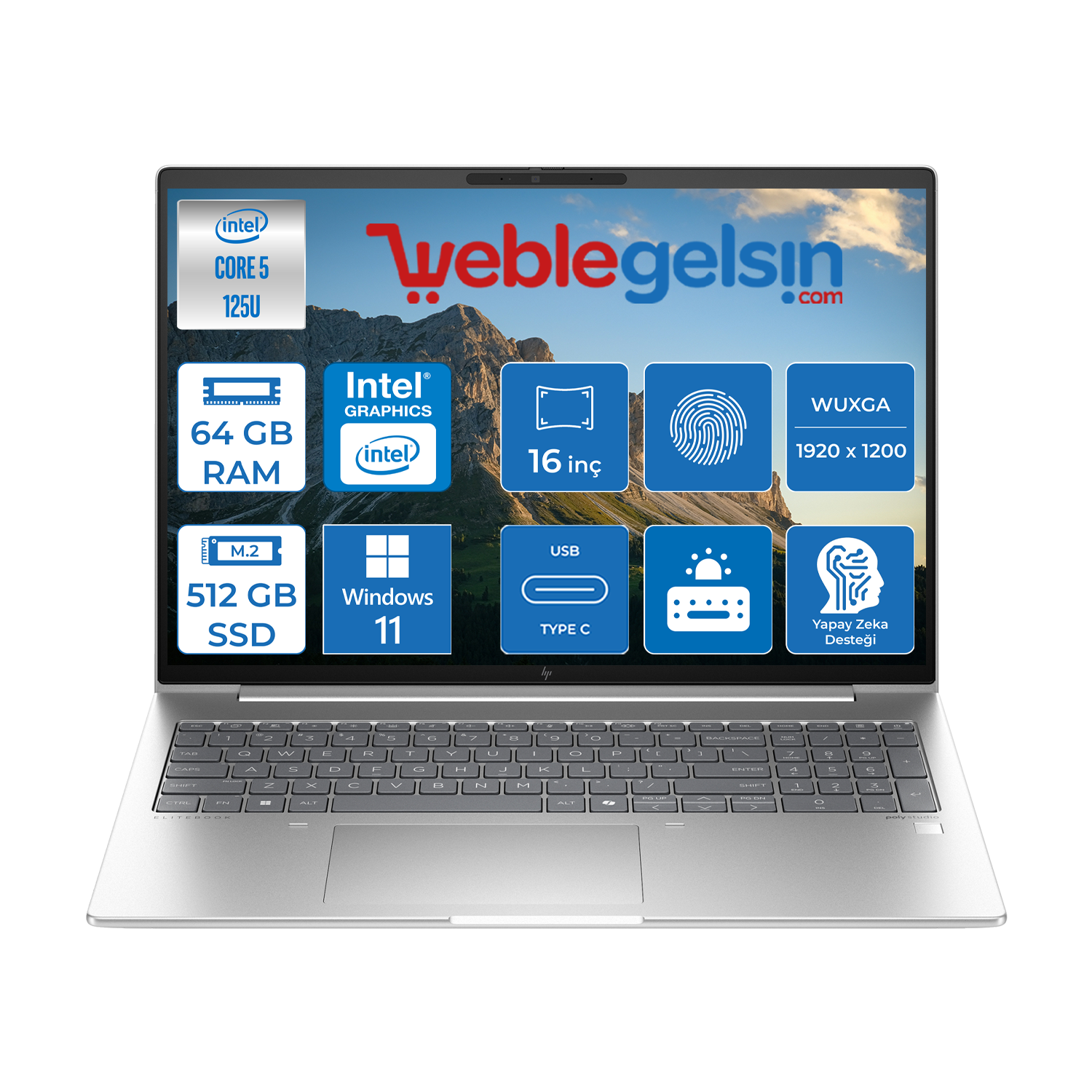 Elitebook 660 G11 Ultra5 125U 64GB DDR5 512GB SSD 16"' Fhd Wuxga Windows 11 Home Taşınabilir ...