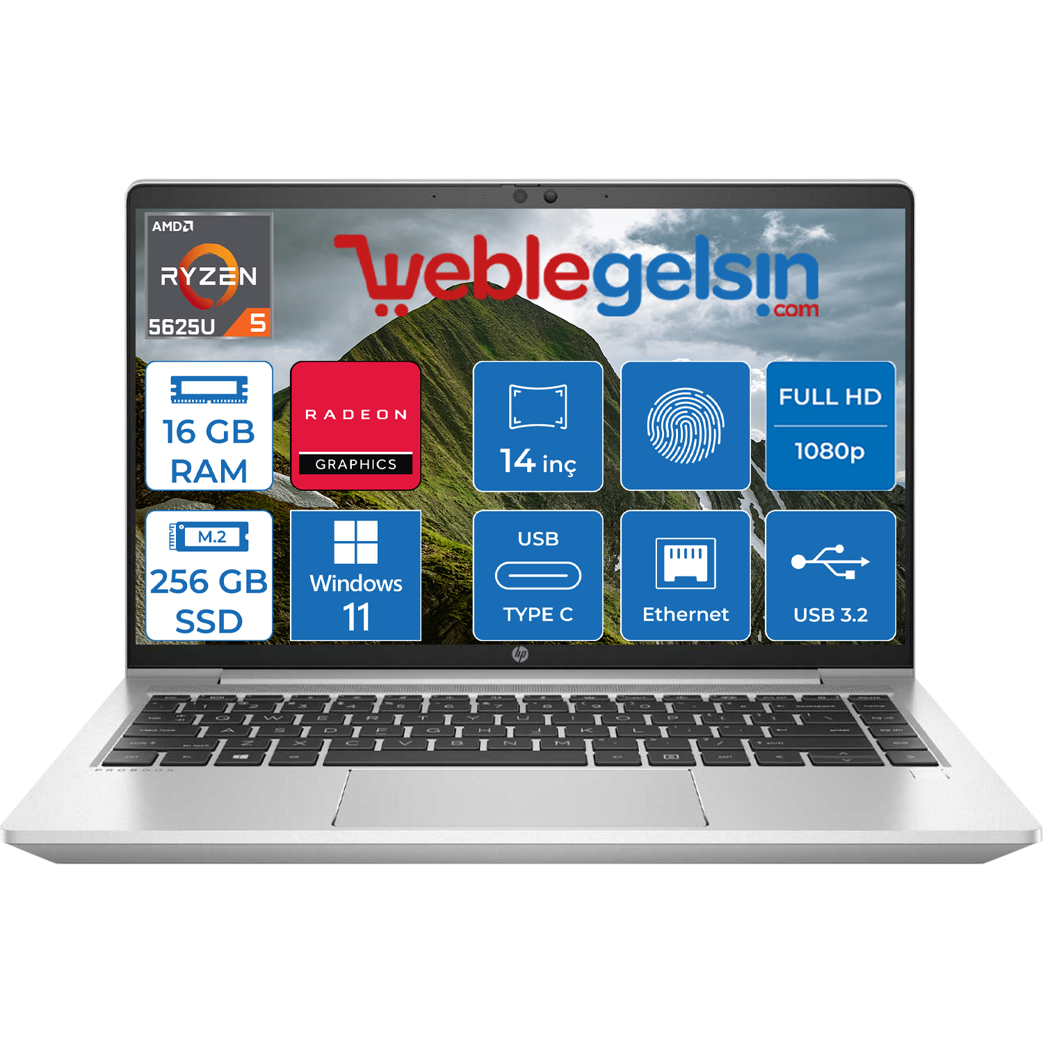 Hp Probook 445 G9 Amd Ryzen 5 5625U 16GB 256GB SSD Amd Radeon™ Grafik ...