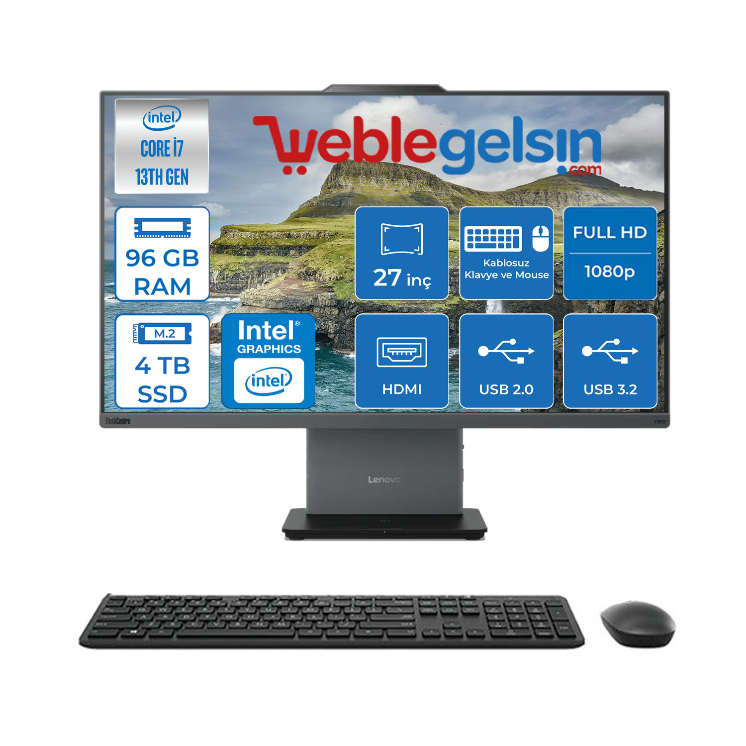 Lenovo Thinkcentre Neo 27 50A Gen5 Intel Core I7 13620H 96GB Ddr5 4TB ...